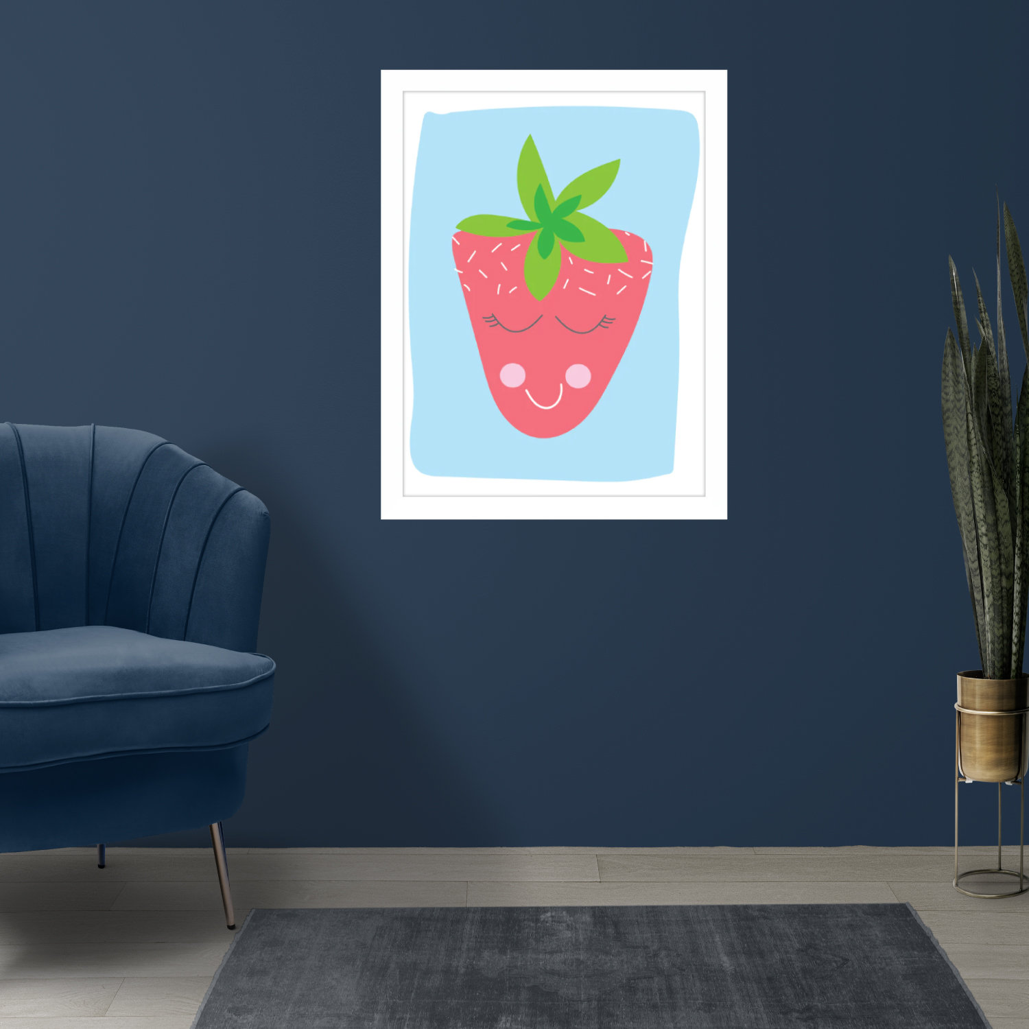 Zoomie Kids Sleepy Strawberry Art Print | Wayfair