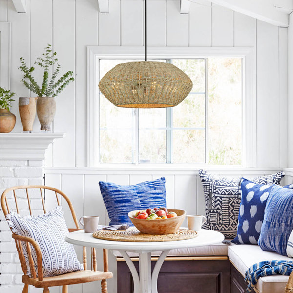 Bay Isle Home™ 20-Inch 4-Light Tropical Rattan Geometric Chandelier ...