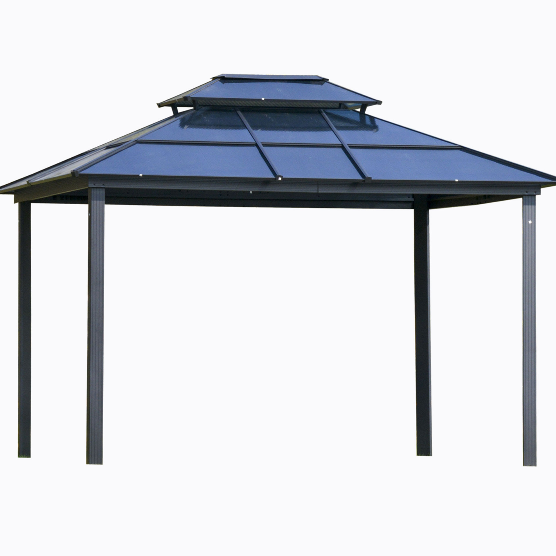 BOSTINS 10x12ft Hardtop Gazebo, Polycarbonate Roof, Aluminum Frame ...