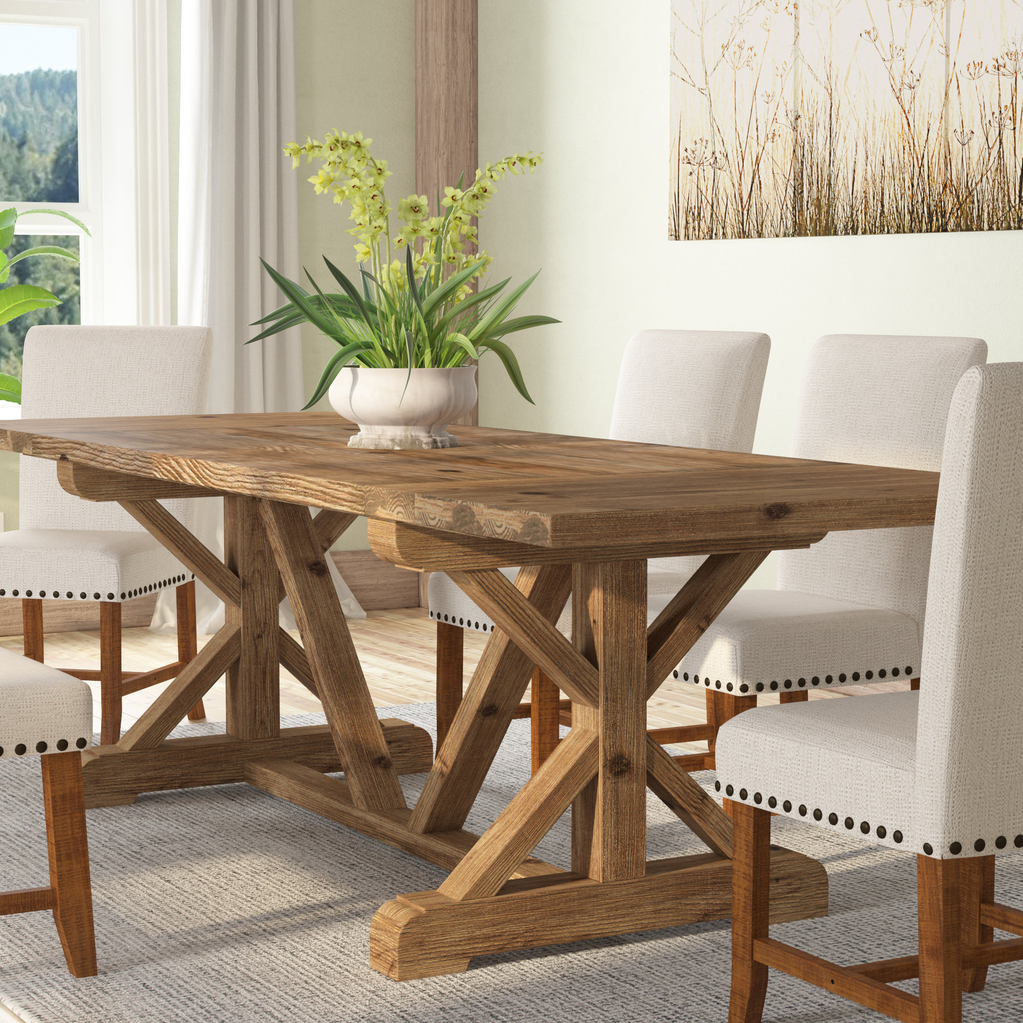 Beachcrest Home™ Den Wood Dining Table "& Reviews" | Wayfair