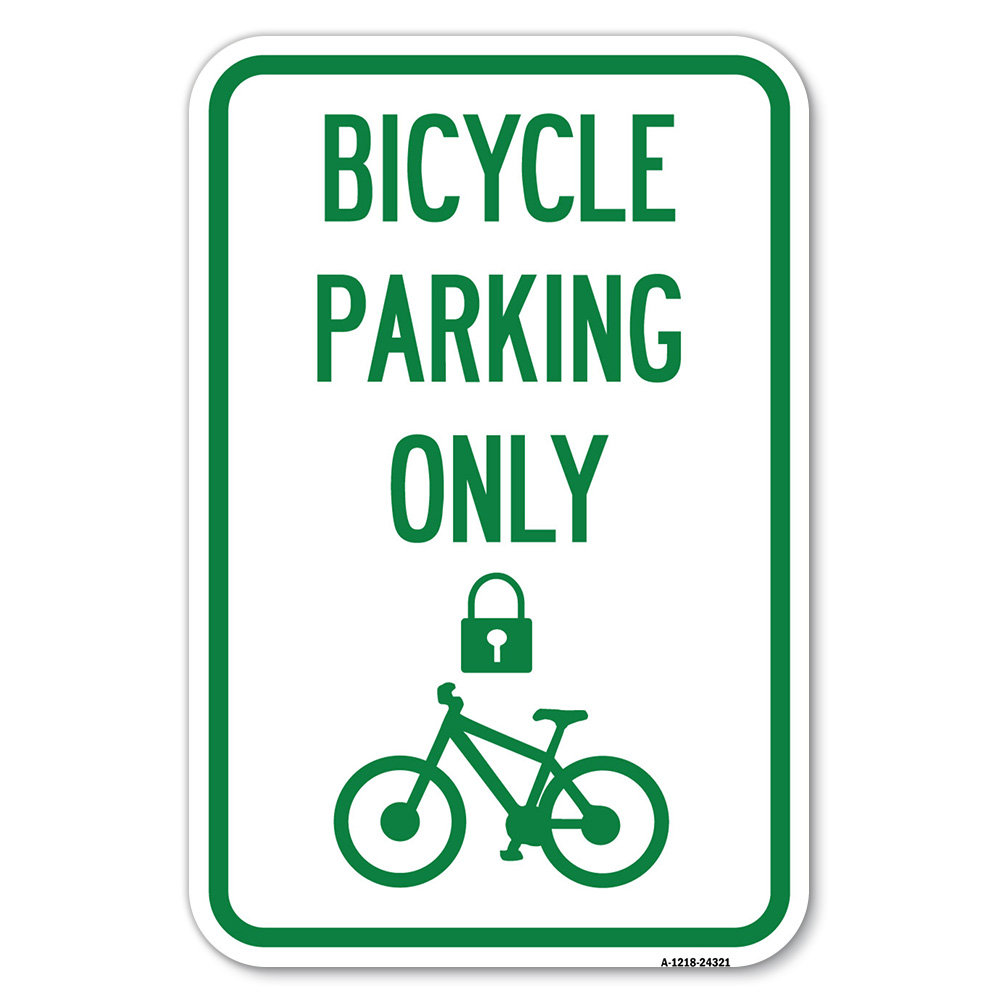 SignMission Bicycle Parking Only (With Cycle And Lock Symbol/24321 ...