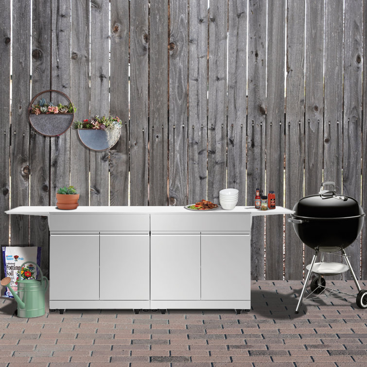 Transolid Outdoor Kitchen 24-in x 37-in Double Utility Cabinet, Folding ...