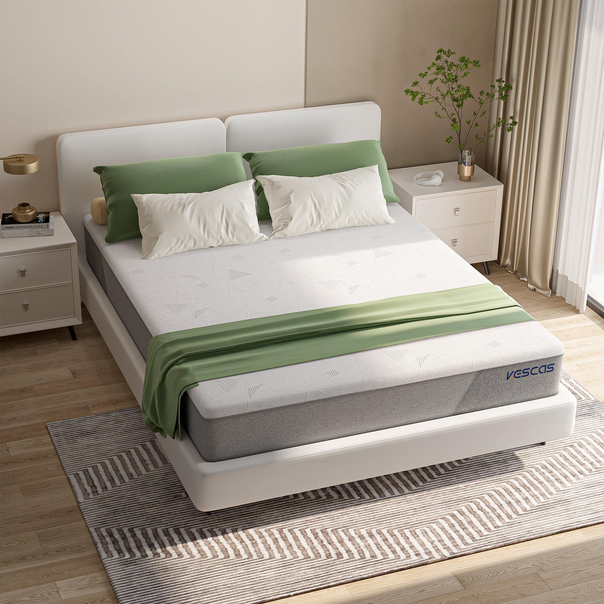 Kescas Queen Mattress 8 Inch, Kescas Cool Gel-Infused Memory Foam ...