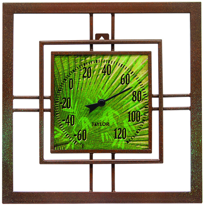 Taylor 14'' Outdoor Clock Thermometer & Reviews | Wayfair