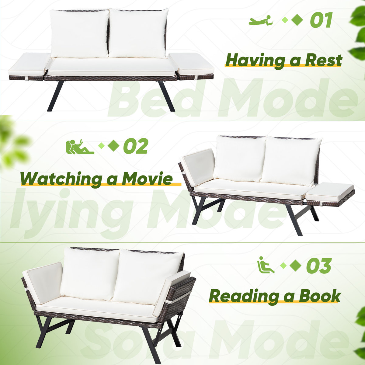 George Oliver Hoag 70'' Wide Outdoor Patio Daybed with Cushions ...