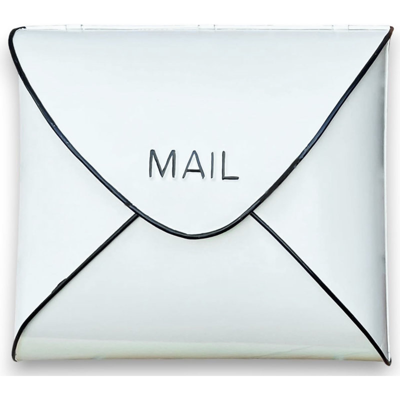 NACH Envelope Mailbox, Off White With Black Tubing, | Wayfair