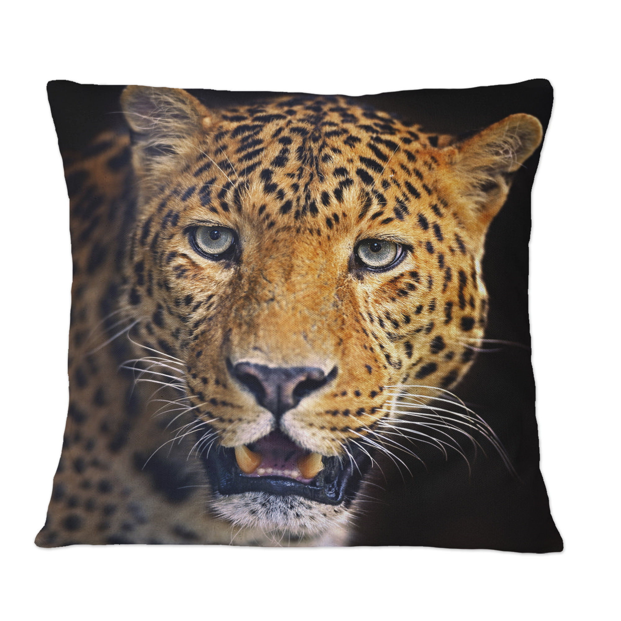 Design Art Portrait Of A Leopard II - Traditional Printed Throw Pillow ...