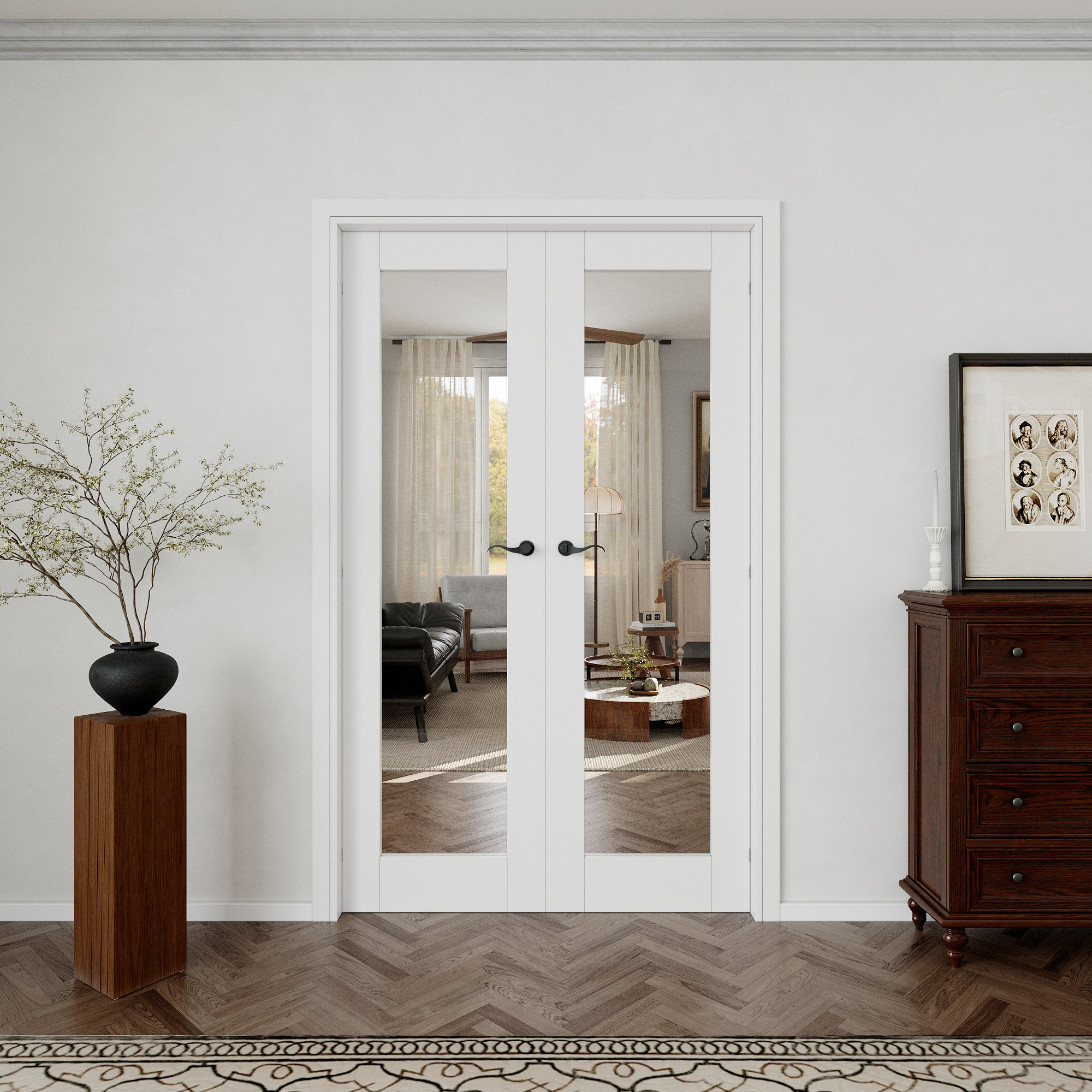 Win Stellar Interior Pantry French Doors Clear Glass 1-Lite Modern ...