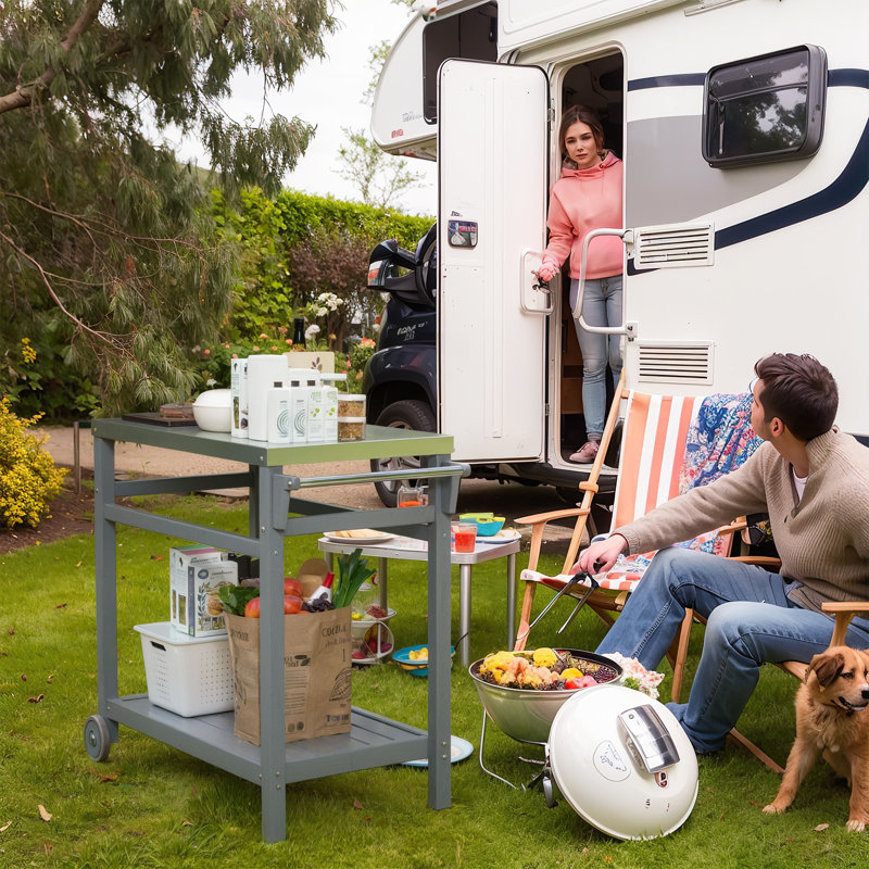Prep & Savour Outdoor Prep Cart Dining Table | Wayfair