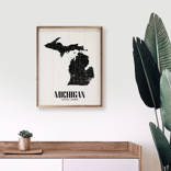 Trinx 'Michigan Illustrated Map' Picture Frame Print on Paper | Wayfair