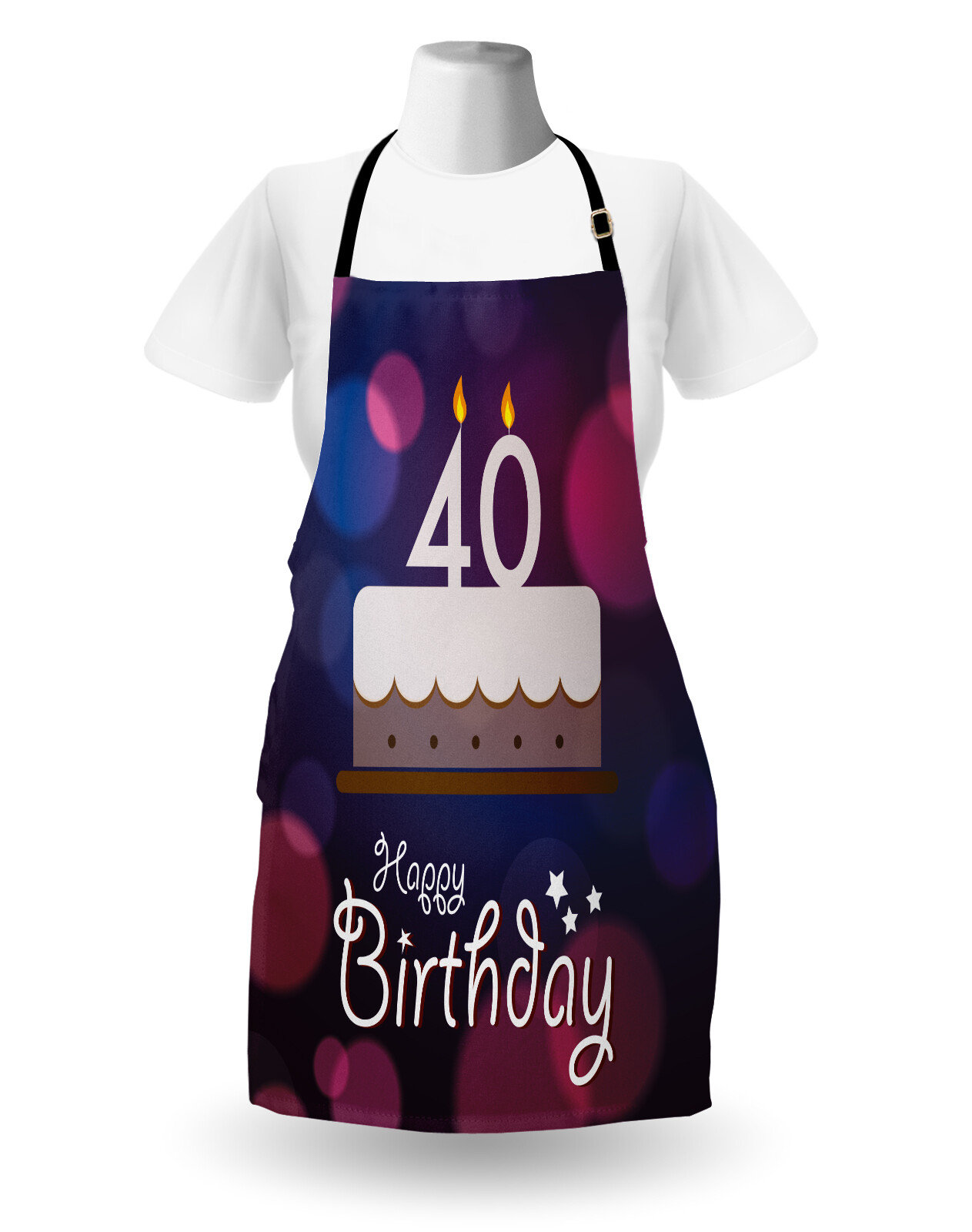 The Party Aisle™ 40th Birthday Apron Unisex, Birthday Cake Dots, Adult ...