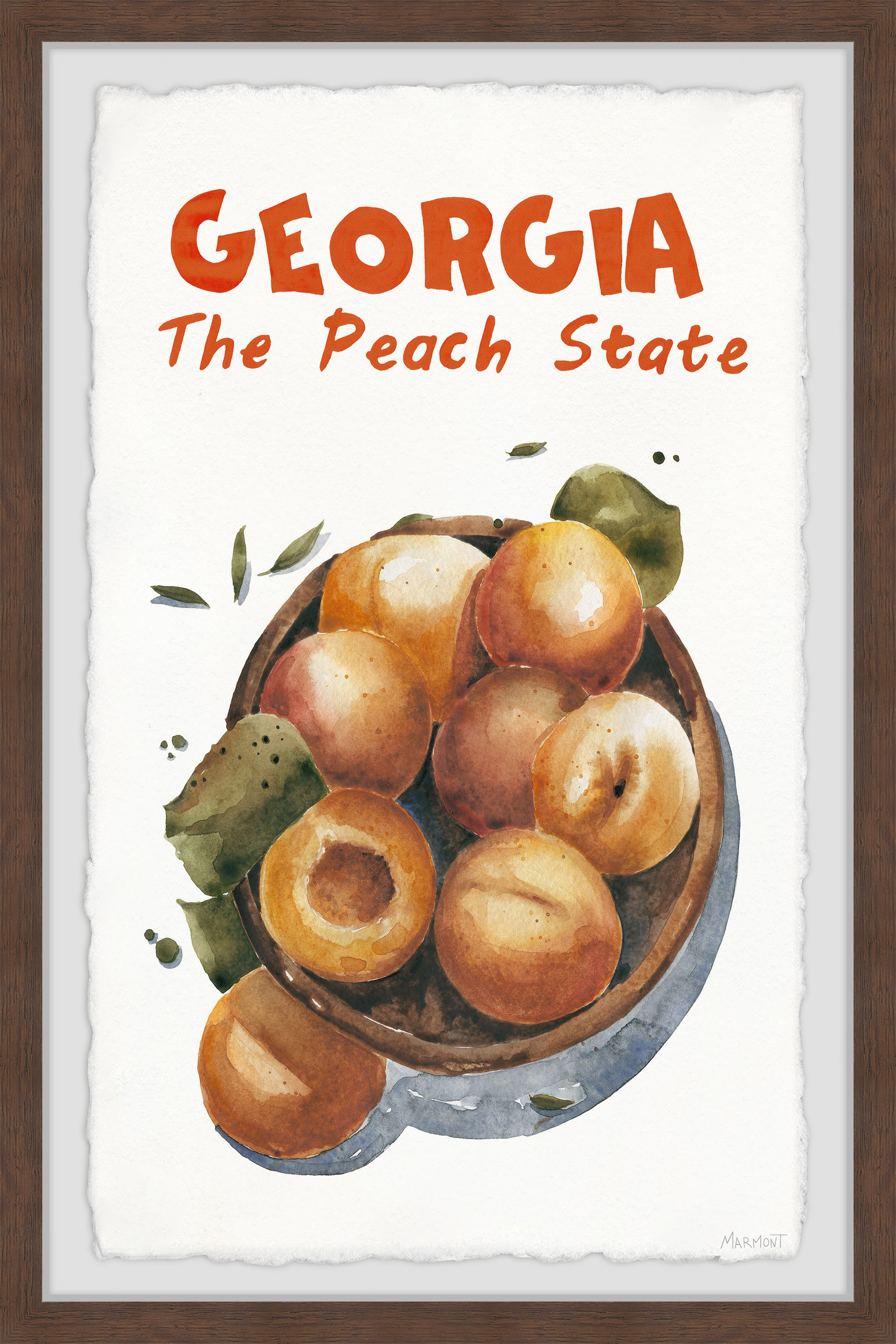August Grove® Georgia, the Peach State - Picture Frame Graphic Art ...