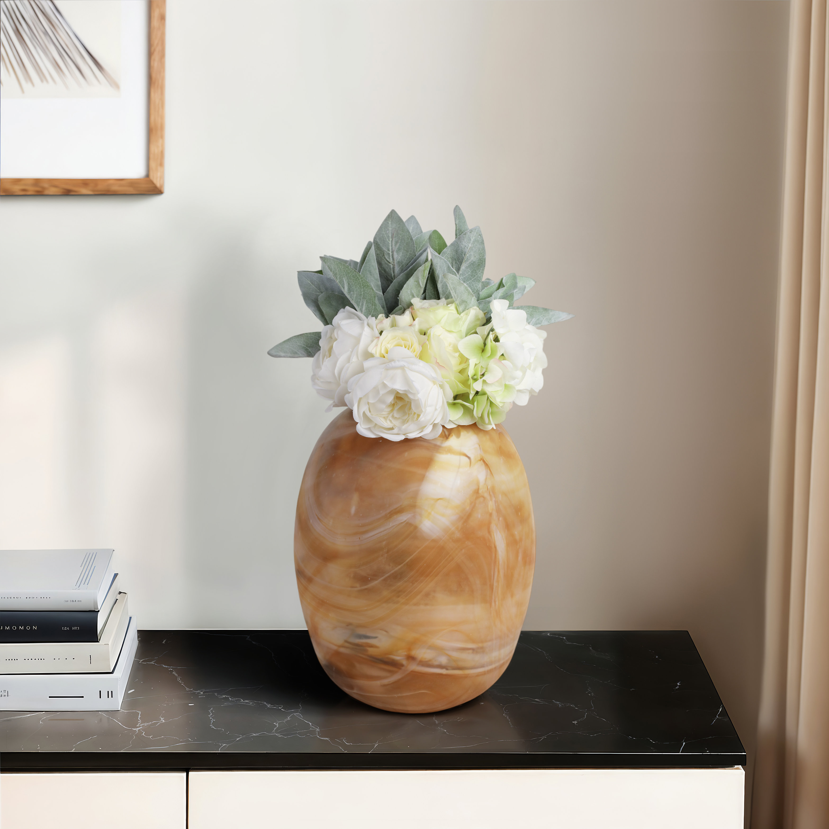 Orren Ellis Luticia Brown Glass Vase | Wayfair
