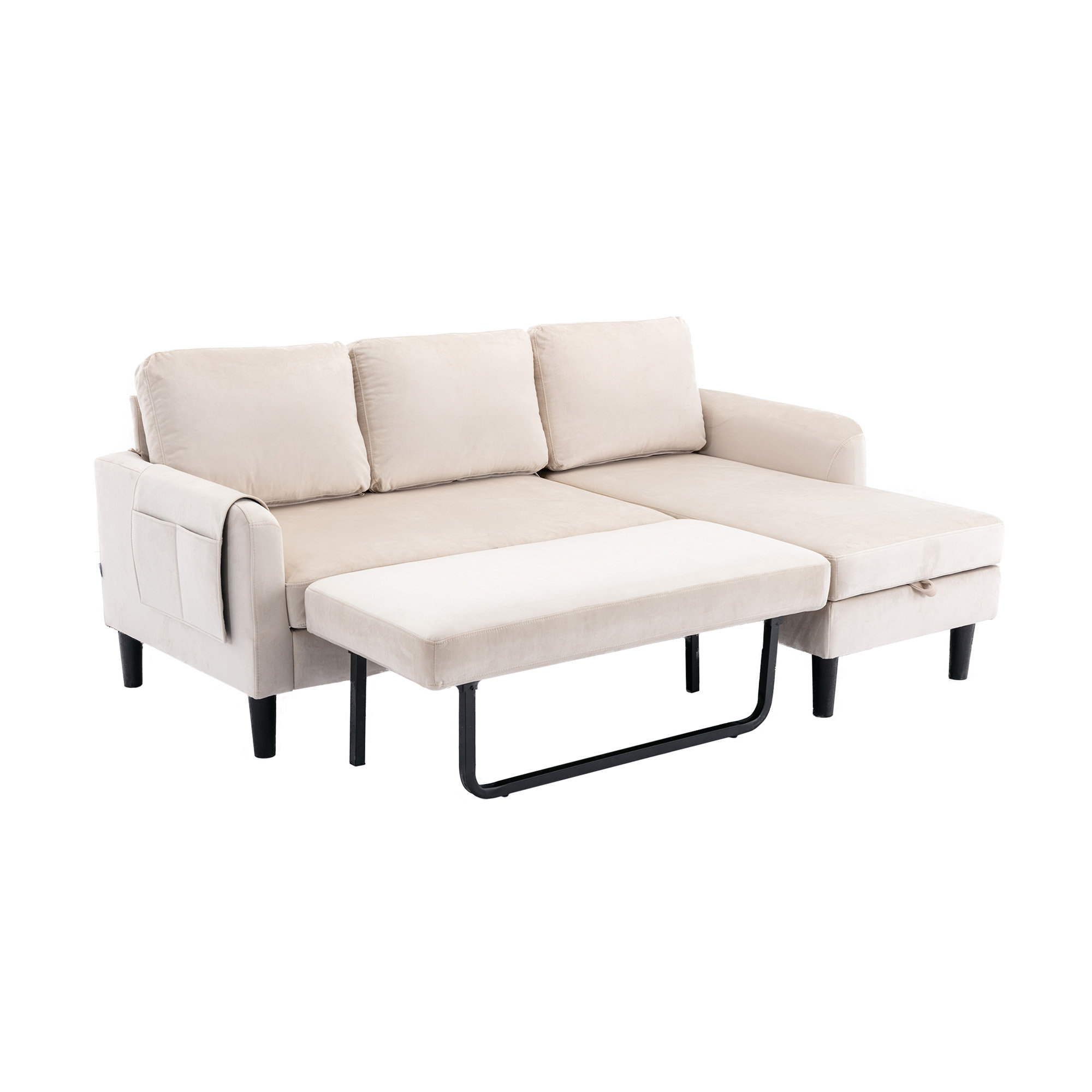 Ebern Designs UNITED WE WIN Sectional Sofa Reversible Sectional Sleeper ...