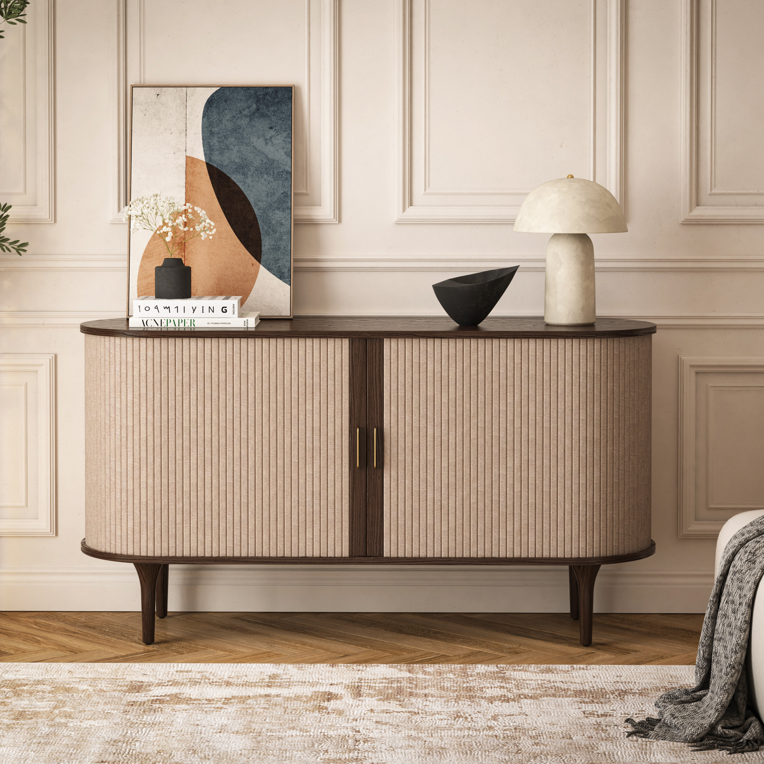 Latitude Run® Willam 55" Velo Sideboard Modern Large Wooden Storage ...