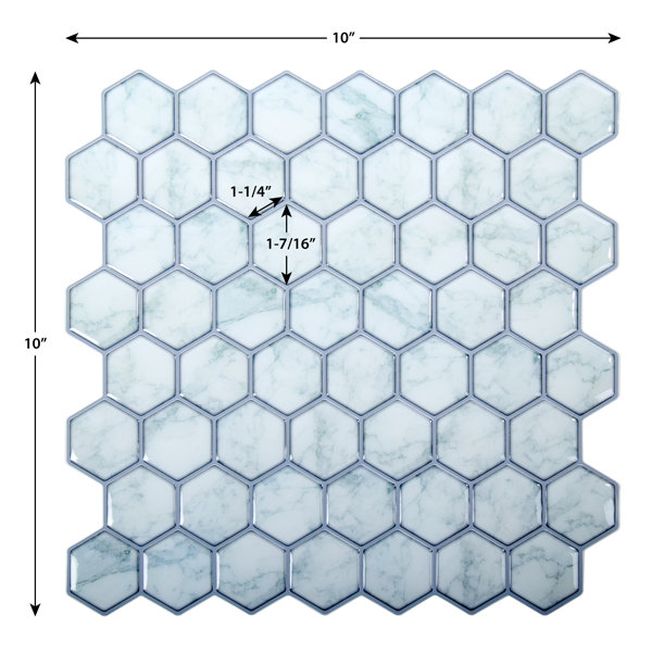 Truu Design 10'' W x 10'' L PVC Peel and Stick Mosaic Tile & Reviews ...