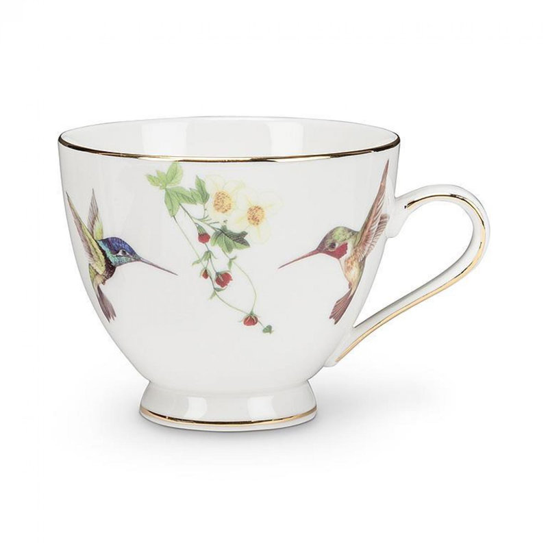 Red Barrel Studio® Set Of 2 Hummingbird Cup & Saucer | Wayfair