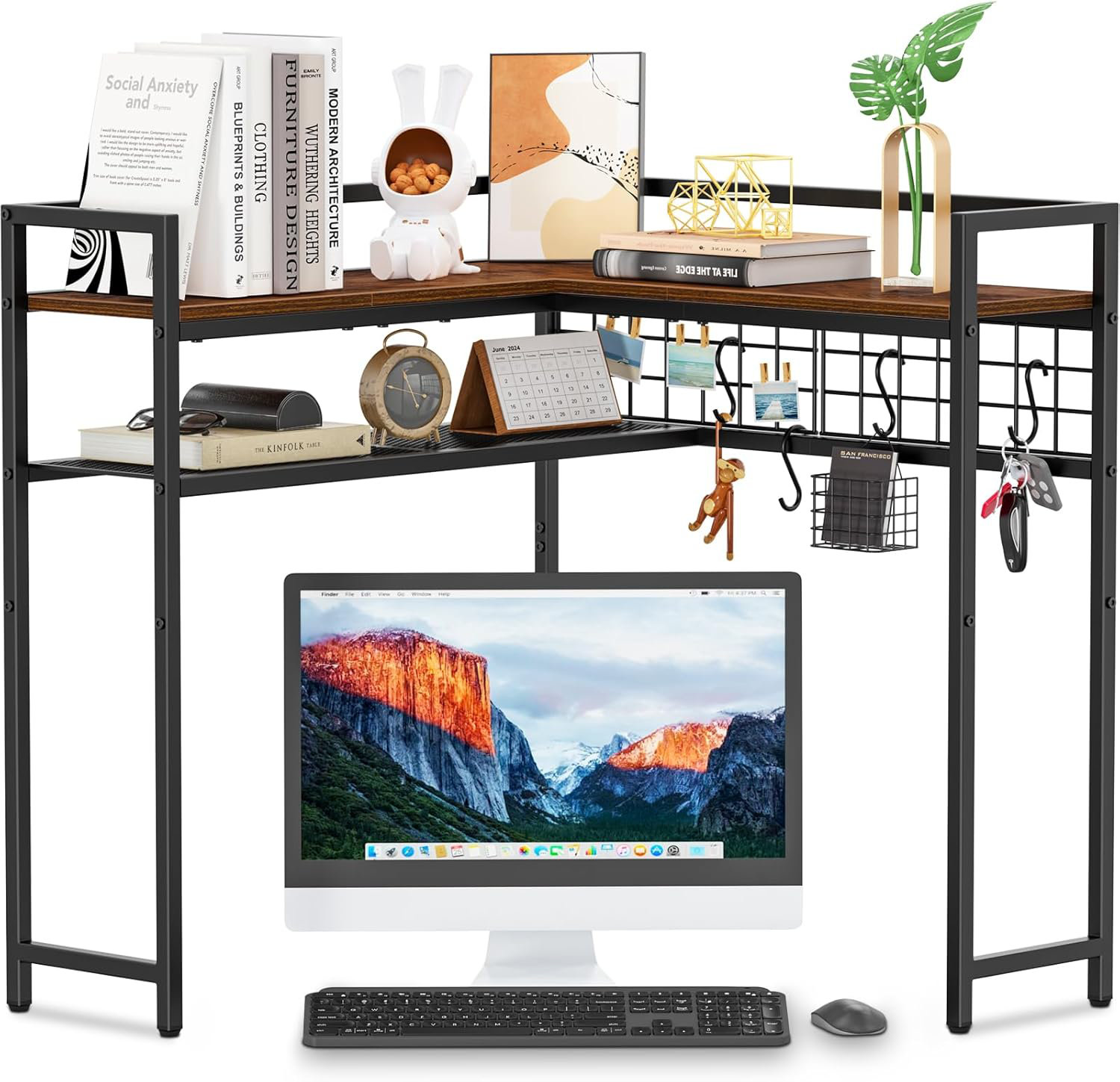 17 Stories Computer Desk Shelf, Desktop Organizer Shelf, Desk Hutch ...