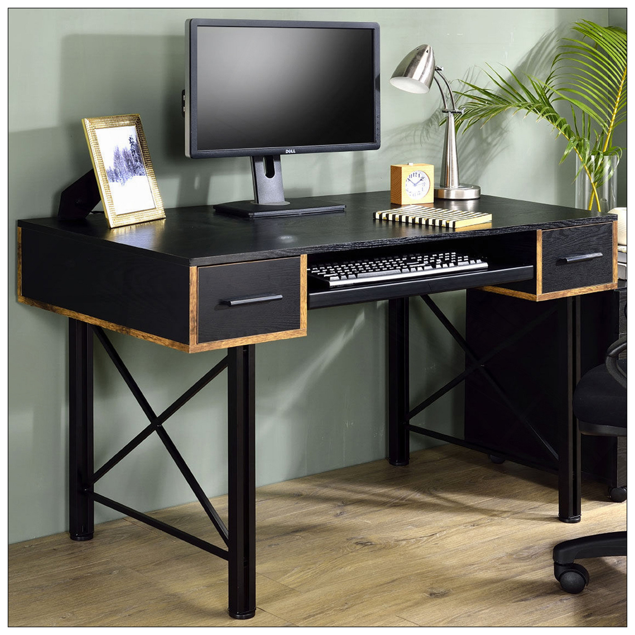 Gracie Oaks Versatile Rectangular Computer Desk With Dual Drawers For ...
