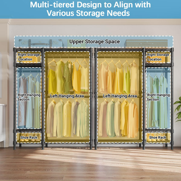 ColorLife Garment Rack Heavy Duty Commercial Grade Rack, 4 Tiers ...