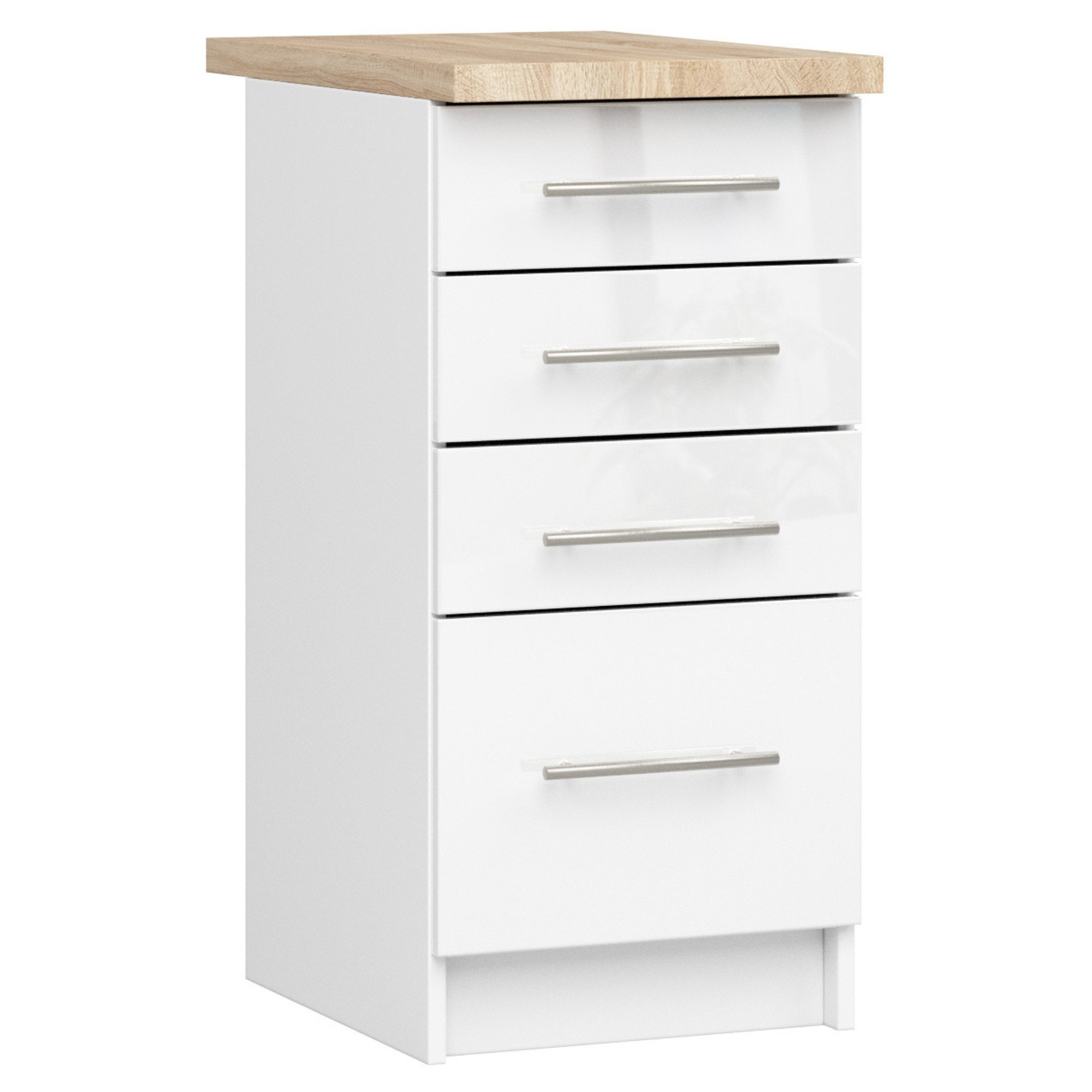 Akord OLIWIA kitchen base cabinet in white, glossy white Base Unit ...