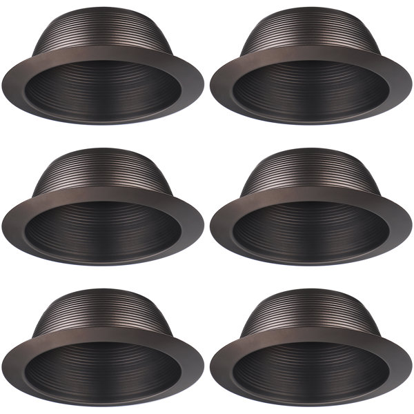TORCHSTAR 6" Baffle Recessed Trim, Round Metal Step Baffle With Iron ...