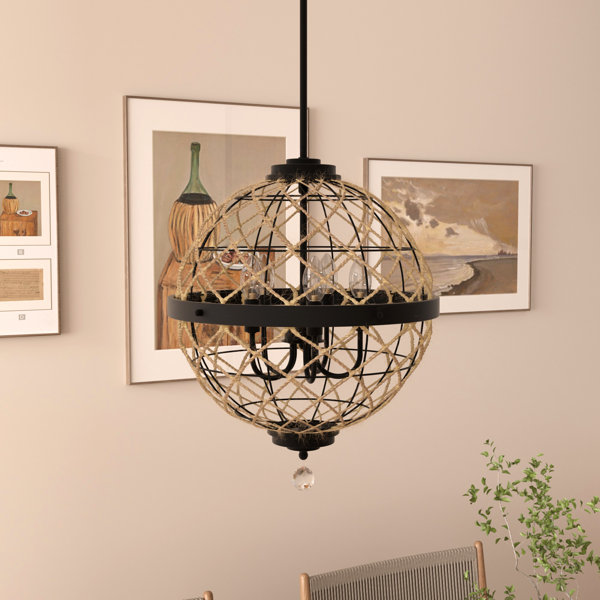 Longshore Tides Ashley 5 - Light Sphere Dimmable Globe Chandelier with ...