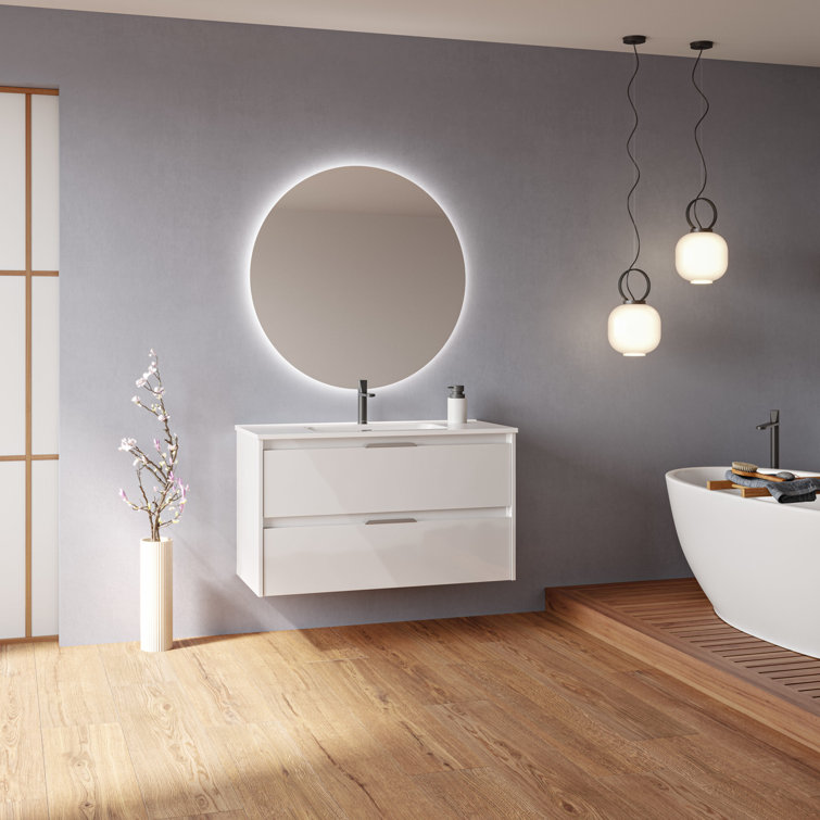 AMIZUVA Suki 1000mm Wall Hung Single Bathroom Vanity Unit | Wayfair.co.uk