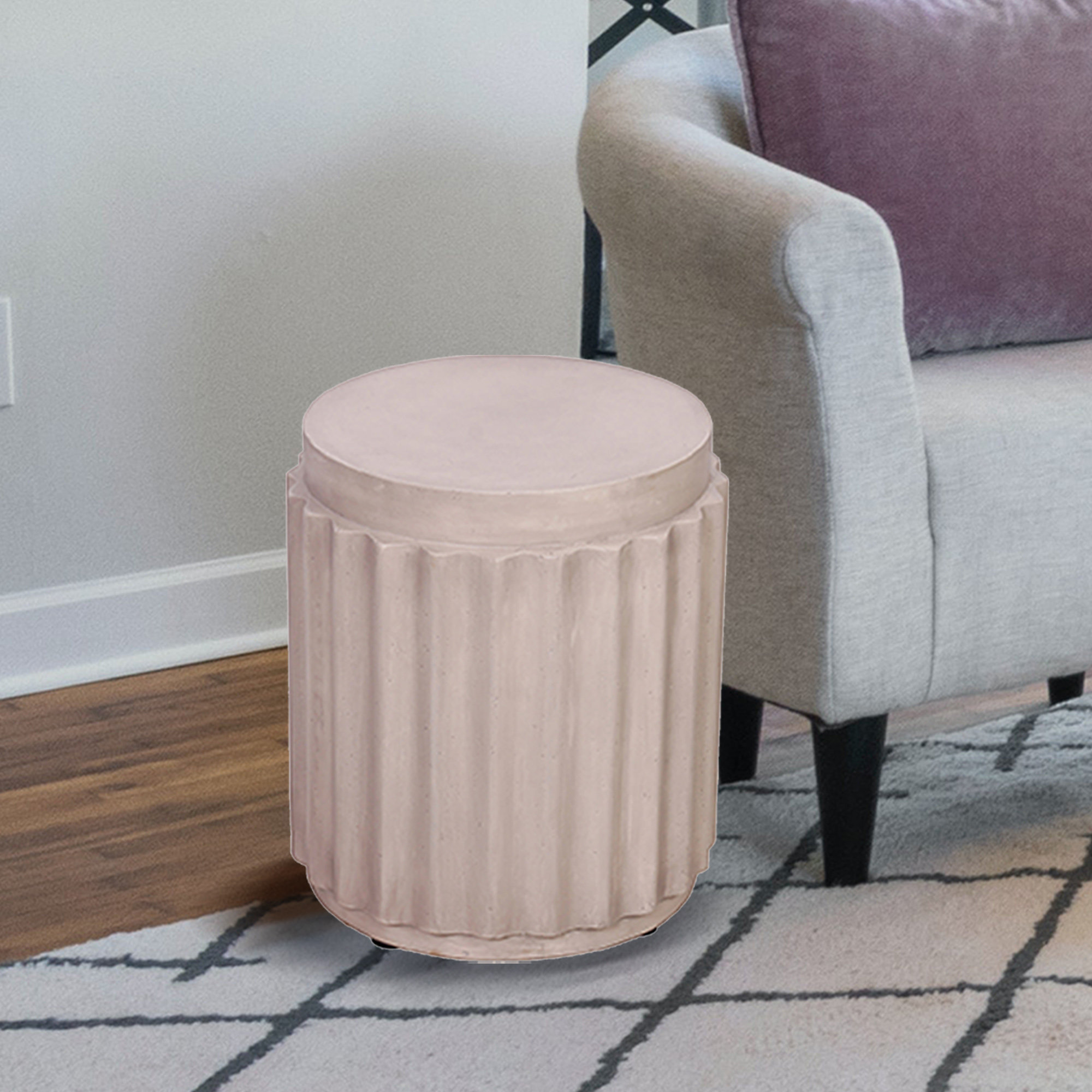 Everly Quinn Brucelyn 14.6“ Dia Cylindrical End Table | Wayfair