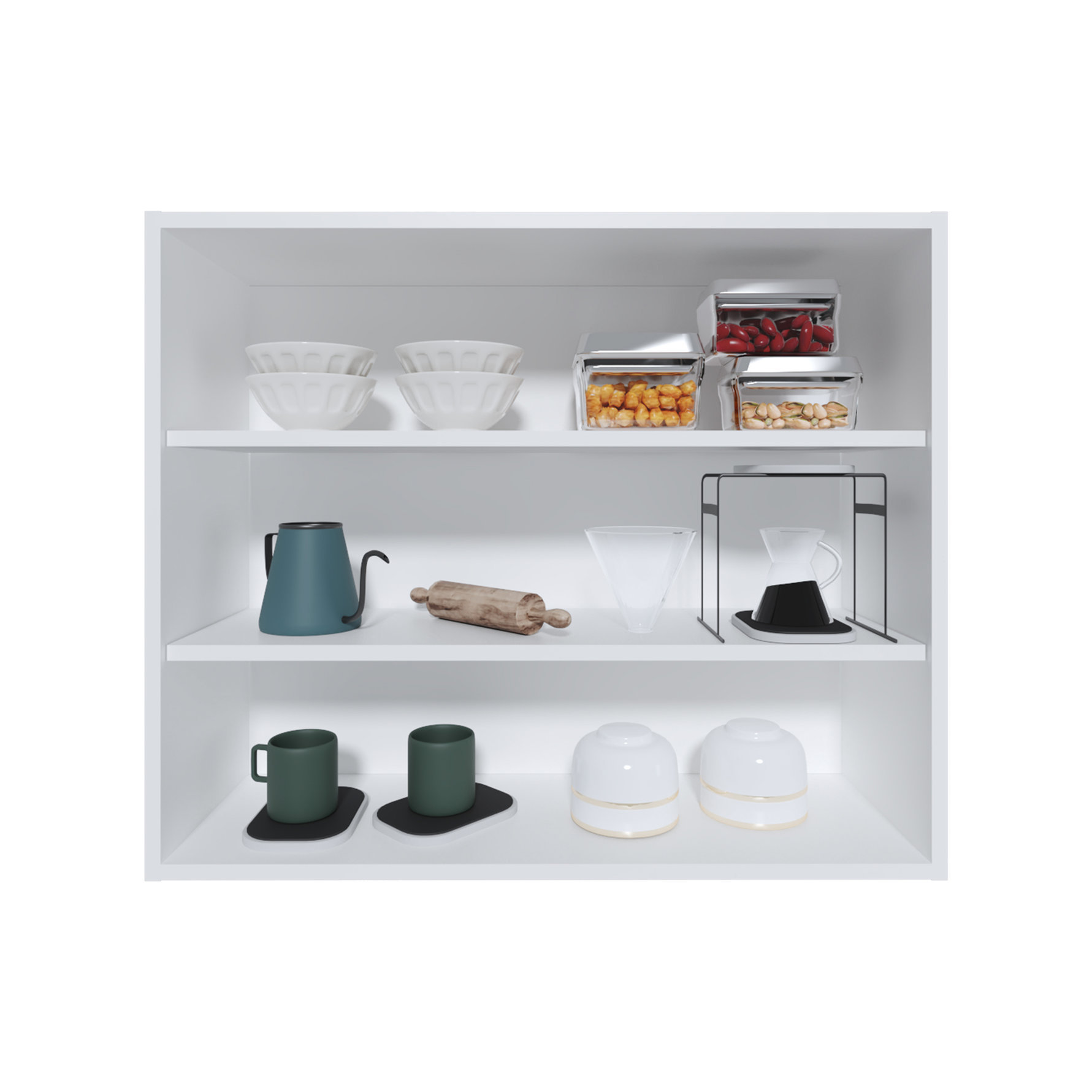 Ebern Designs Black 36"x30" 3 Open Wall Cabinet, Multi For All Spaces ...