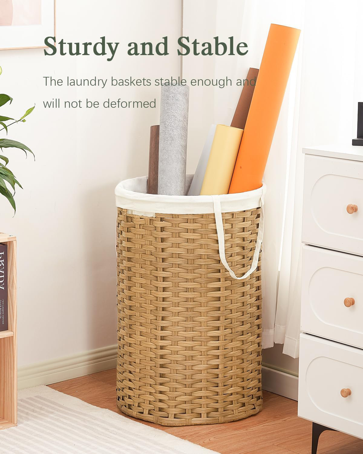 Red Barrel Studio® Laundry Hamper Round 26.5 Gal (100L) Handwoven ...