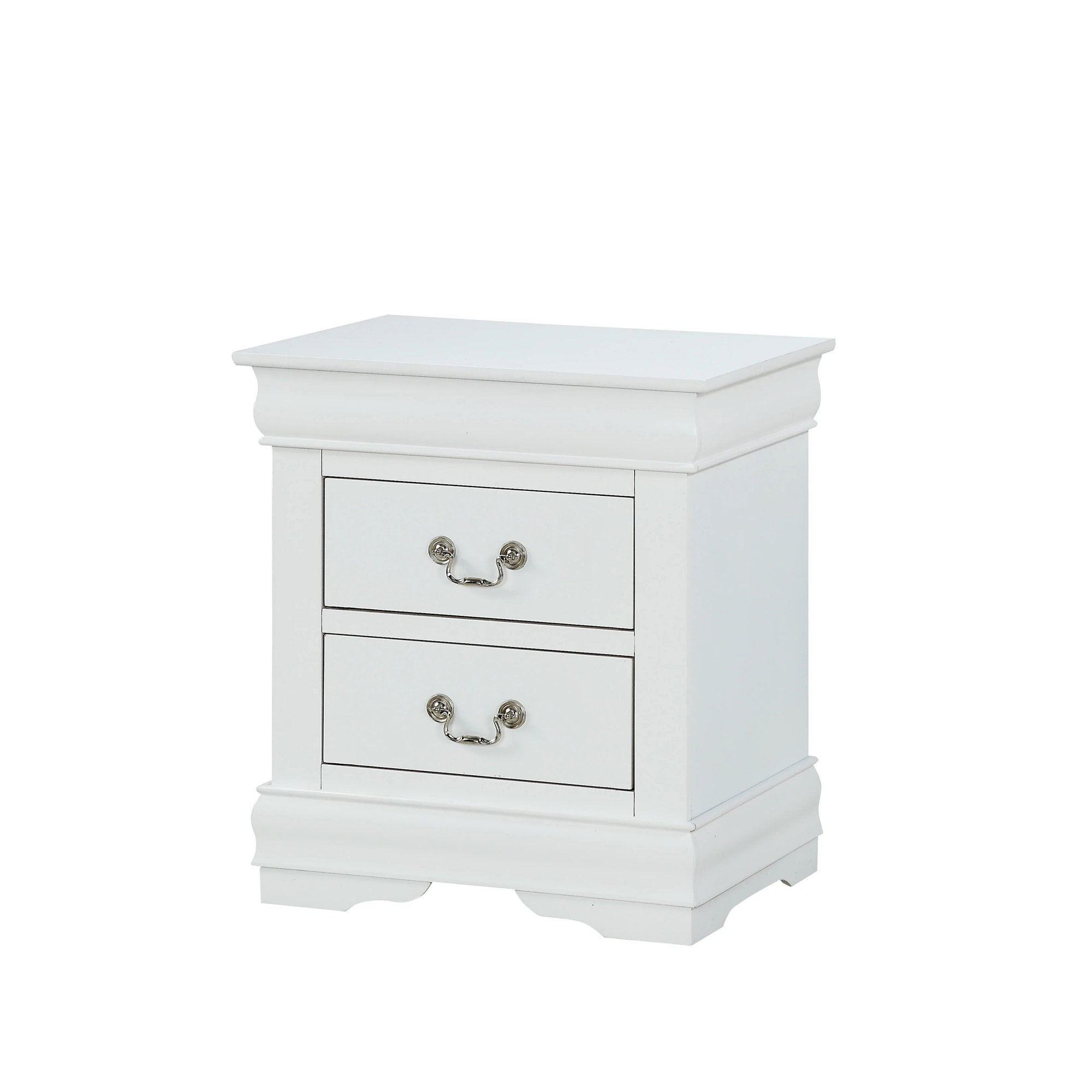 Red Barrel Studio® 1Pc Black Finish Two Drawers Louis Philip Nightstand ...