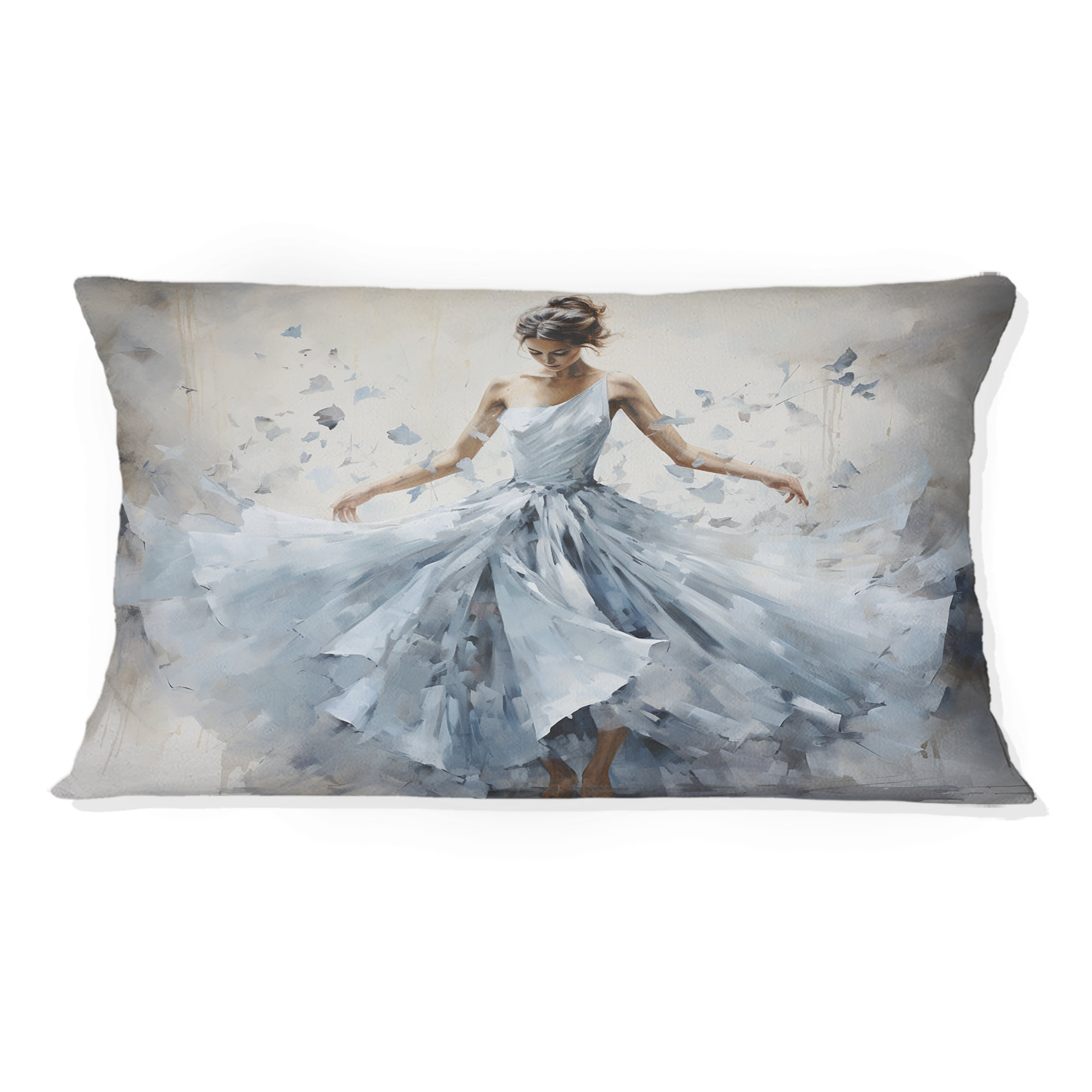 Design Art Blue Ballet Dance I - Ballet Printed Throw Pillow | Wayfair