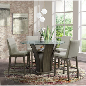 Glass Round Kitchen & Dining Tables You'll Love | Wayfair