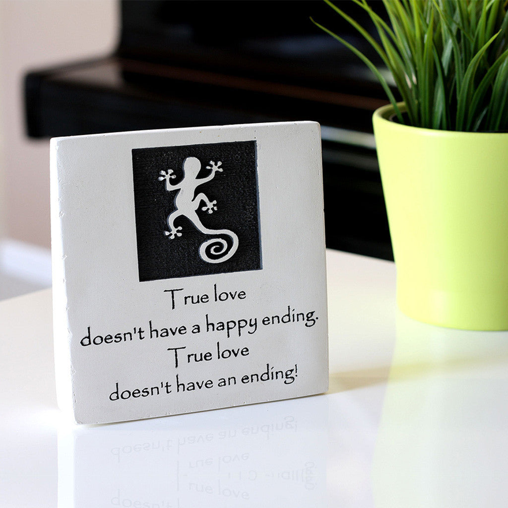 Trinx Engraved Limestone "True Love" Inspirational Home Decor - Garden ...