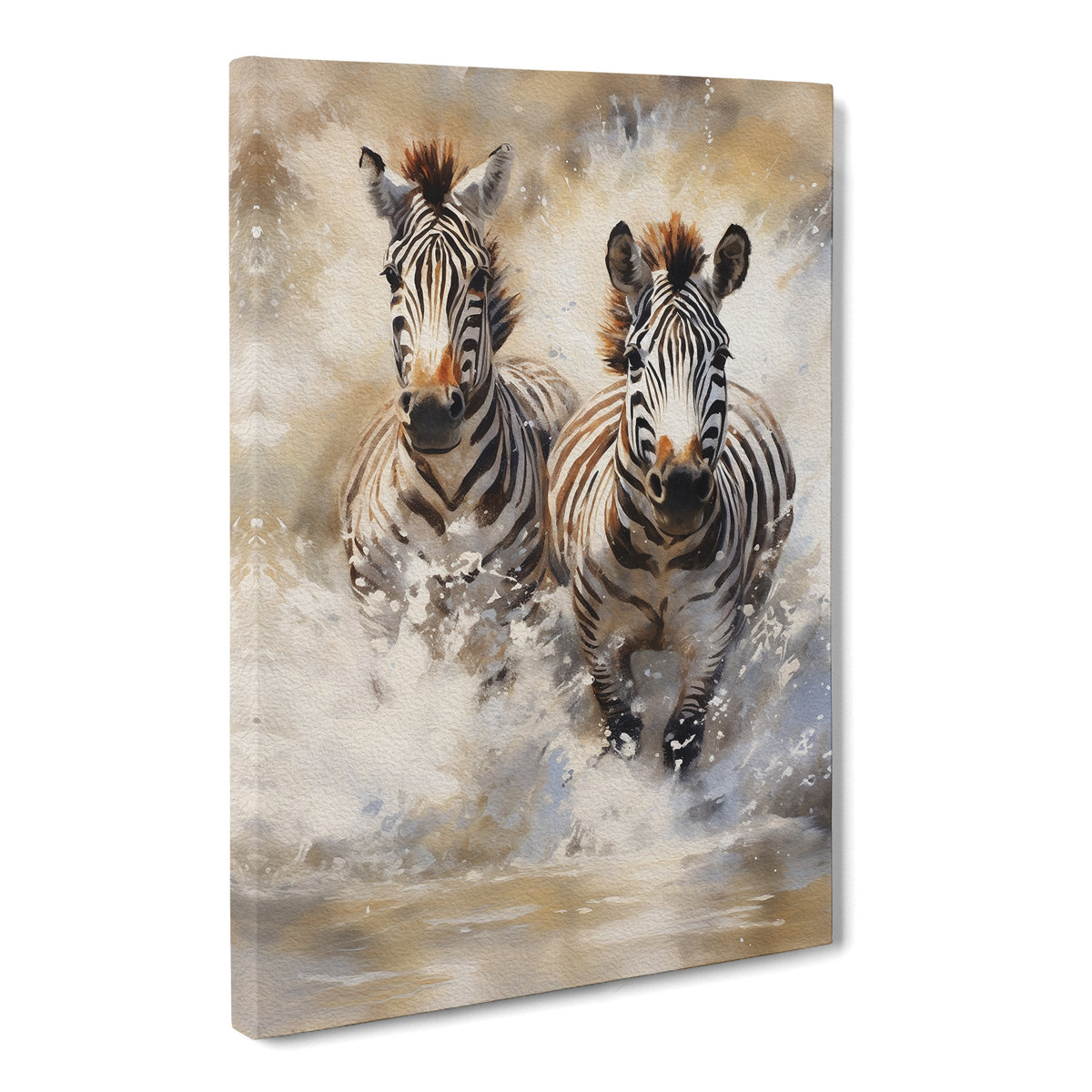 Latitude Vive Zebra Impressionism - Wrapped Canvas | Wayfair.co.uk
