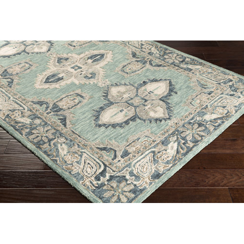 Mistana™ Teen Gracie Handmade Wool Teal/Navy Rug & Reviews | Wayfair