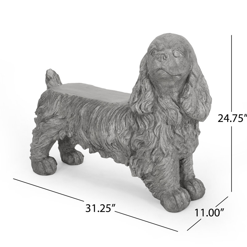 Red Barrel Studio® Jordana Cocker Spaniel Stone Garden Bench & Reviews ...