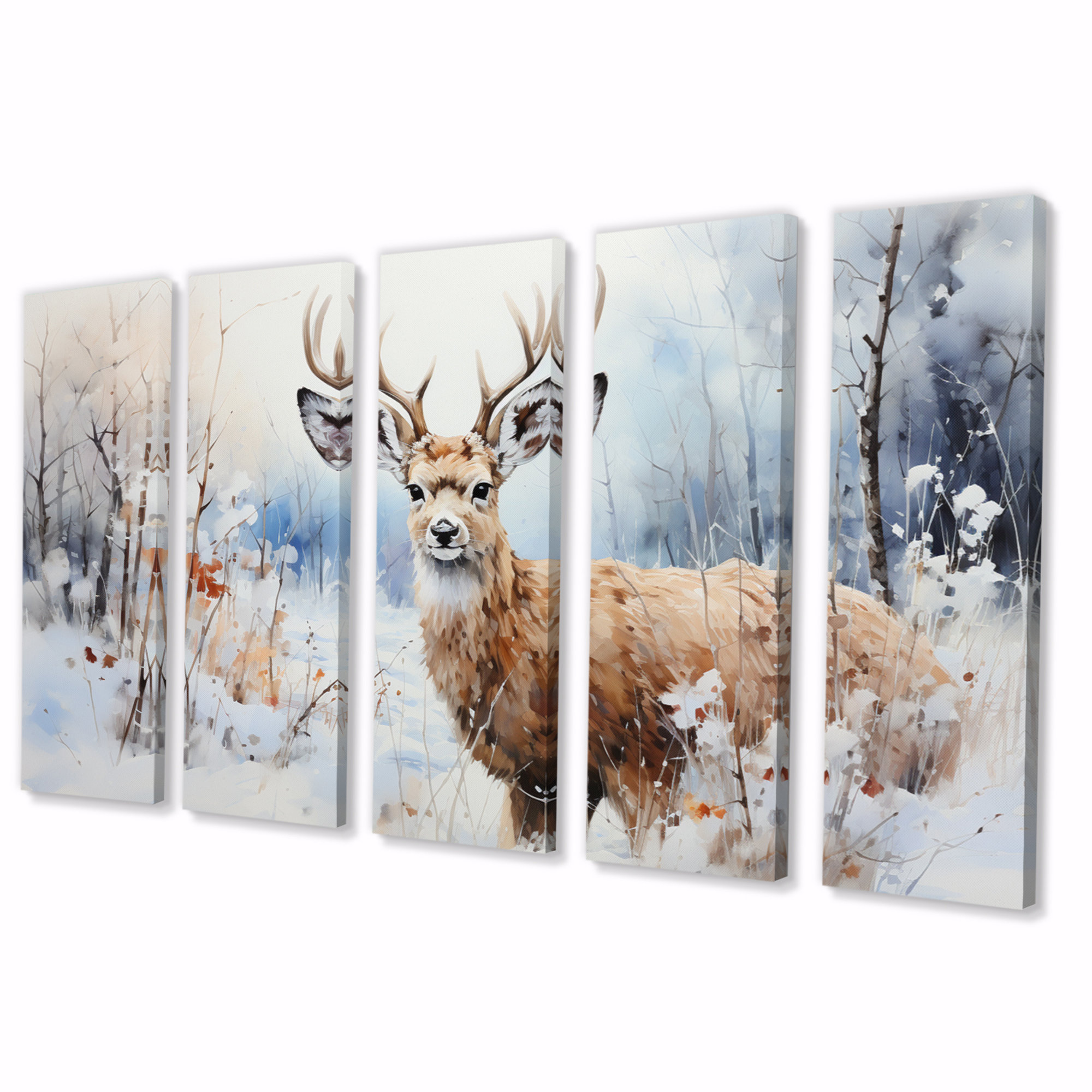 DesignArt Deer Winters Embrace II " Deer Winters Embrace II " 5 ...