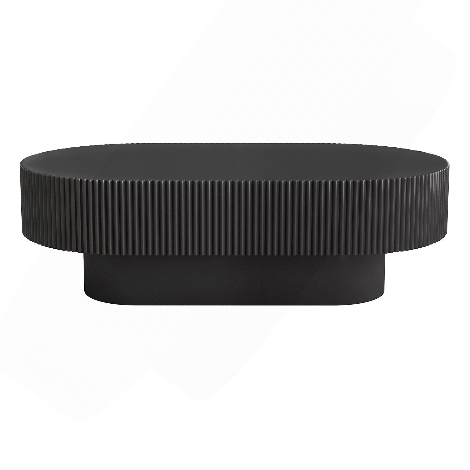 Latitude Run® 43.3"W Elegant Oval Coffee Table With 6.8"Thick Tabletop ...