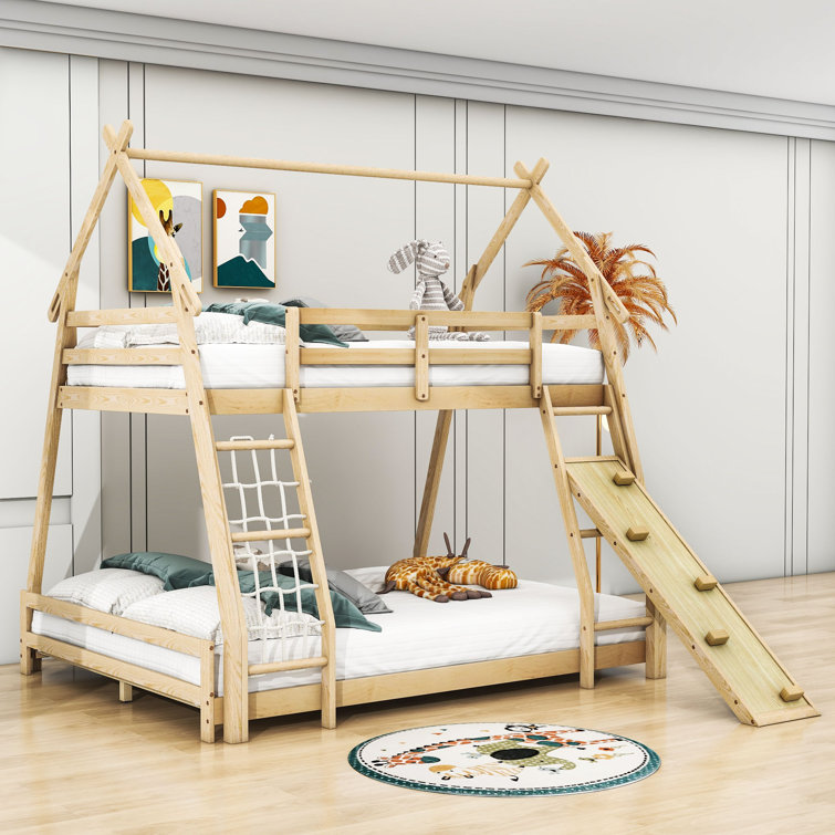 Harper Orchard Muthiani Kids Twin Over Queen Bunk Bed | Wayfair