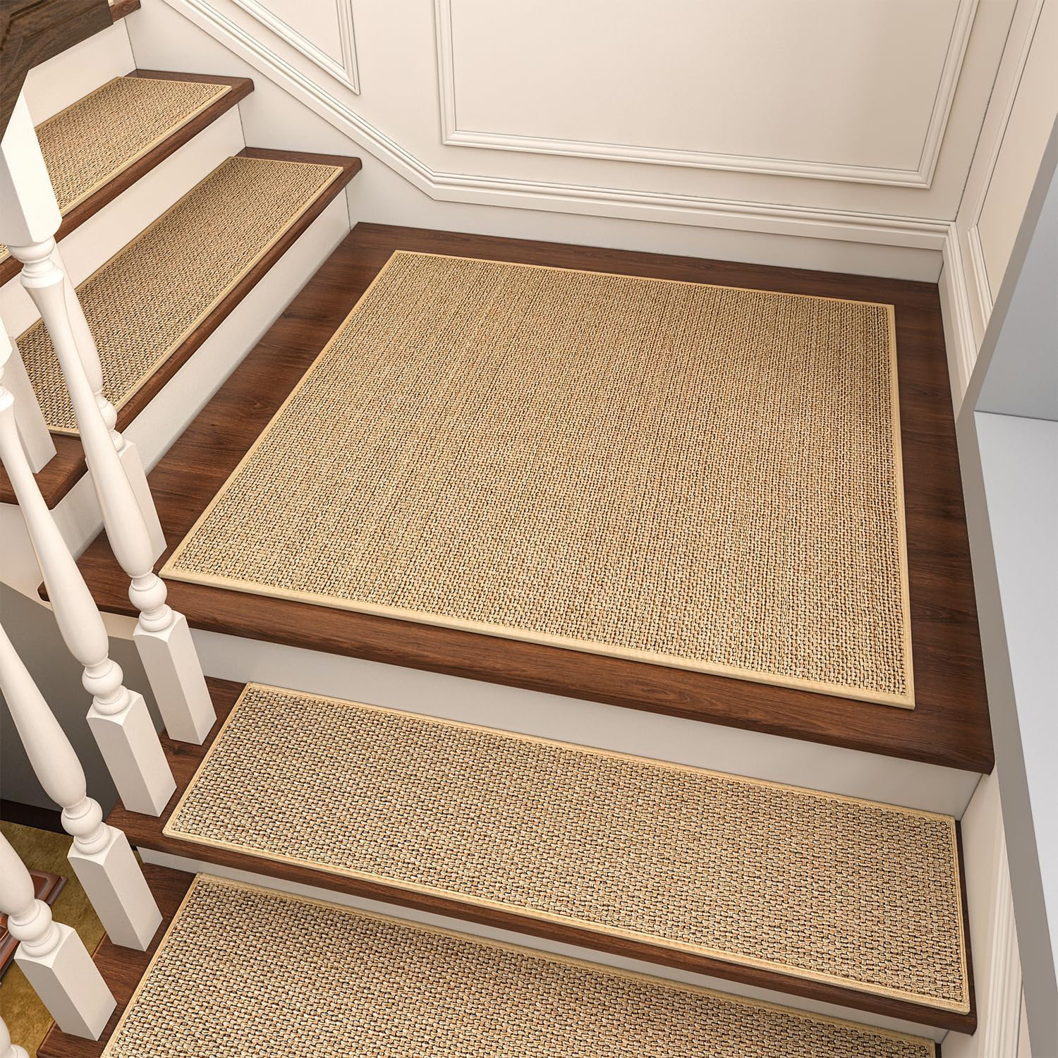 Latitude Run® Non Slip Stair-Treads Matching-Mat For Wooden Steps,30X30 ...