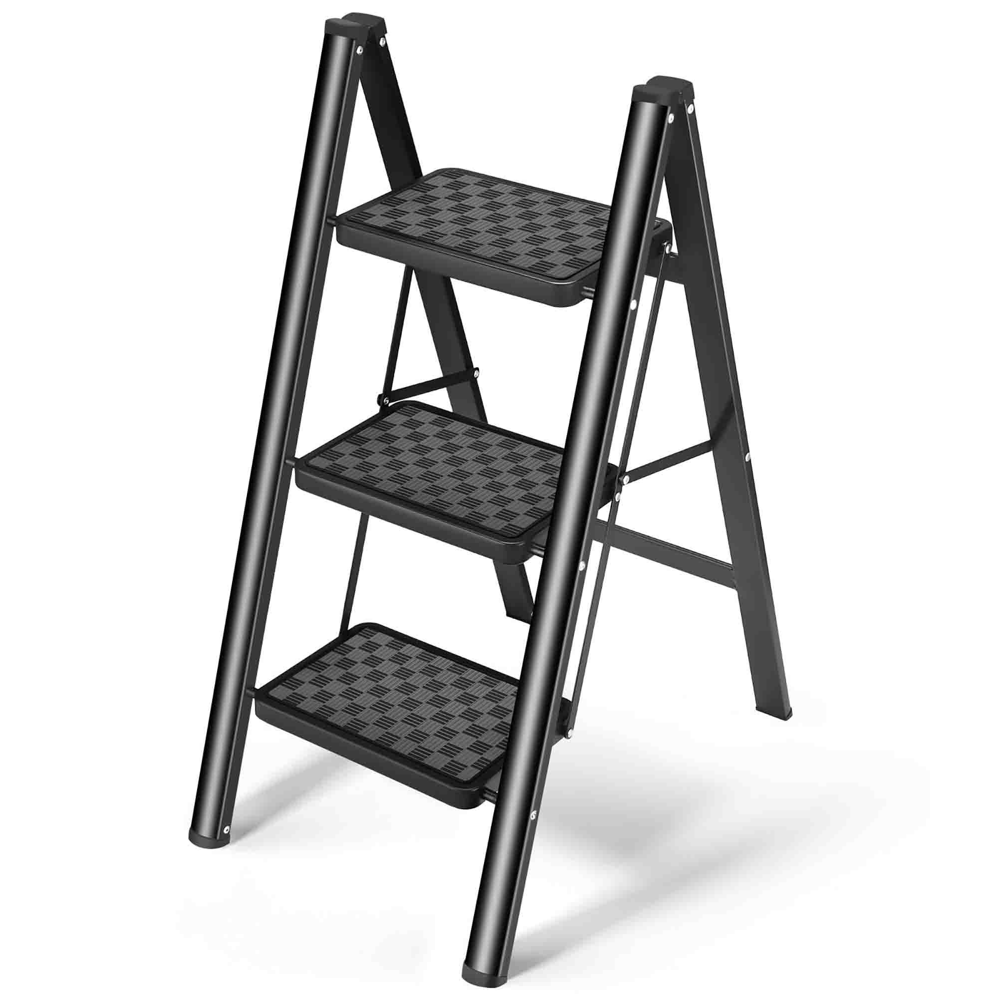 Rebrilliant 3 - Step Alloy Steel Folding Step Ladder - Wayfair Canada