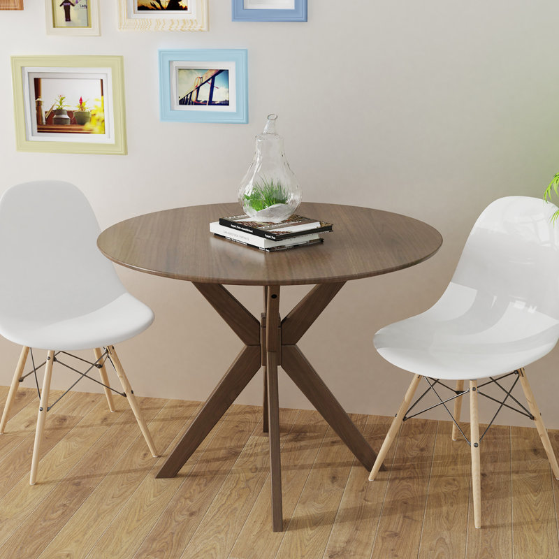 Zipcode Design™ Harbaugh Modern Round Wood Dining Table 35'' W/ Solid ...