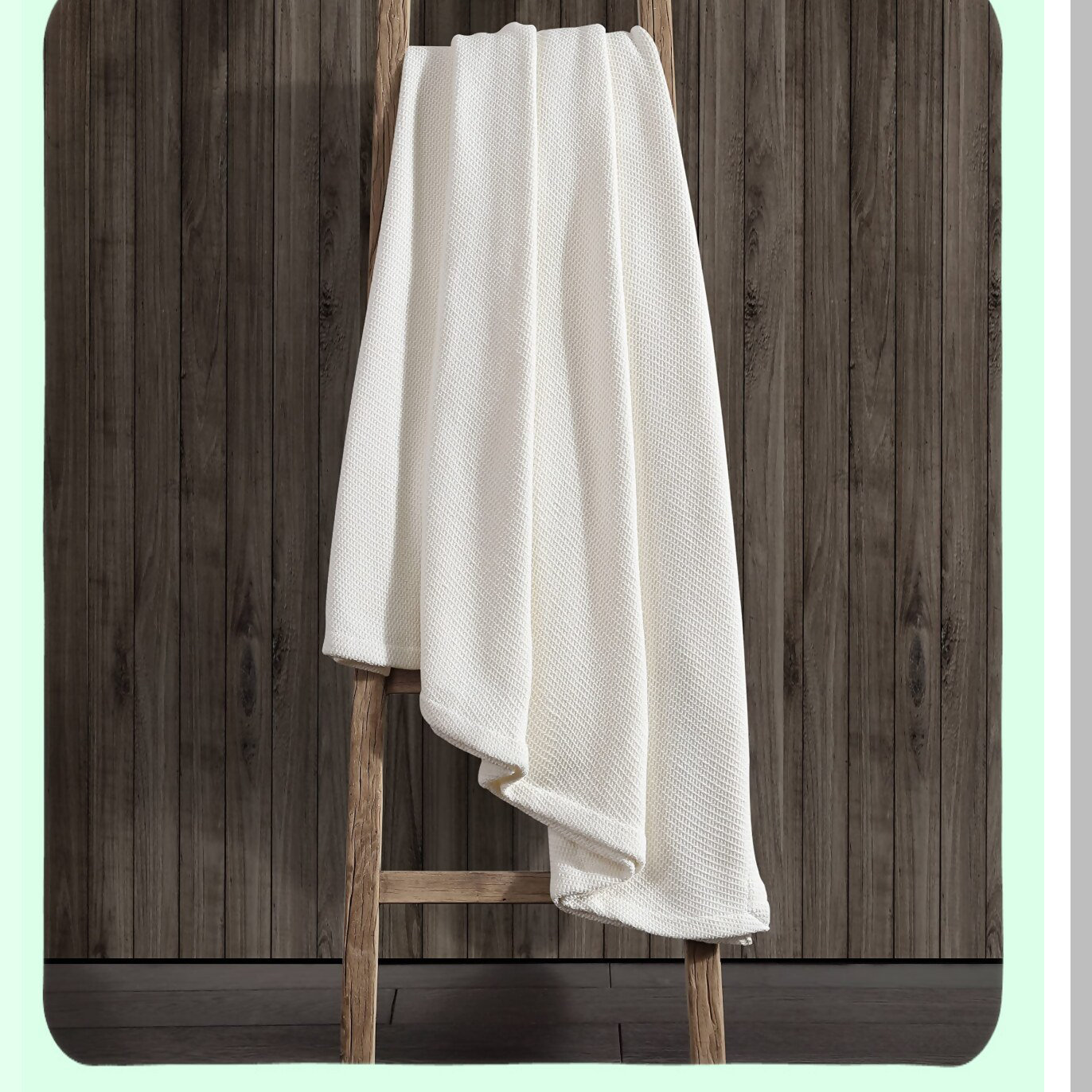 BRBCA All-Season Reversible Cotton Twill Blanket - Textured White Home ...