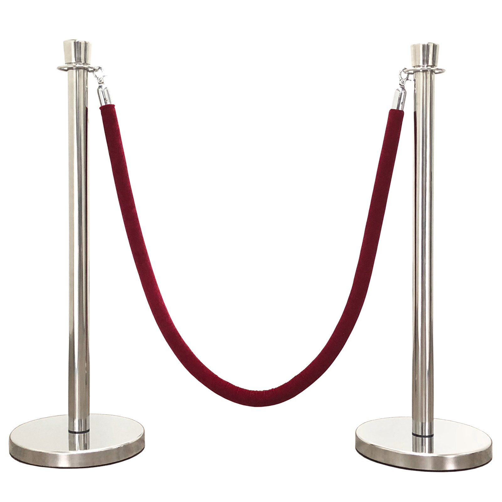 VIP Crowd Control Rope Stanchion (2 Mirror Taper Top/Flat Base + 6 ...