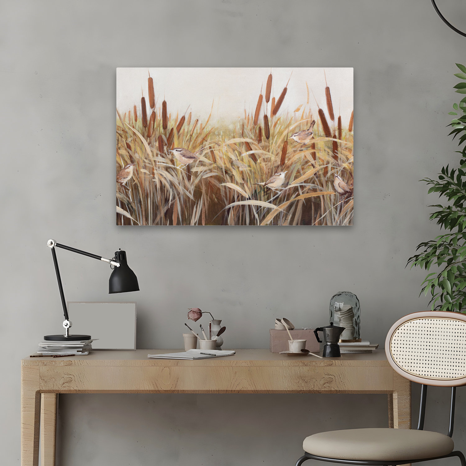 Red Barrel Studio® Animals And Birds Whispering Cattails Art - Wayfair ...