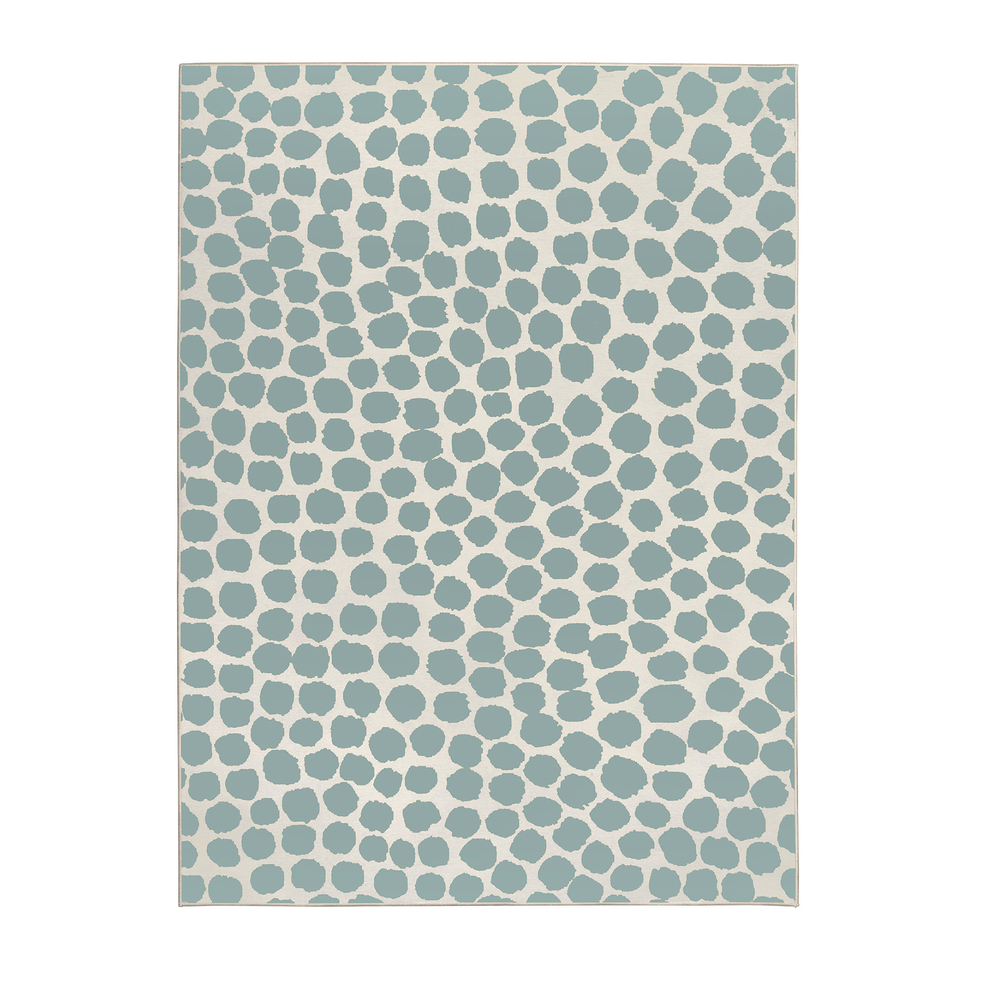 Wrought Studio™ Puff Dotty Lake Blue Washable Rug - 5' x 7' | Wayfair