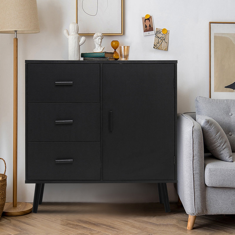 Corrigan Studio® Floor Storage Cabinet with Door & 3 Drawers & Reviews ...