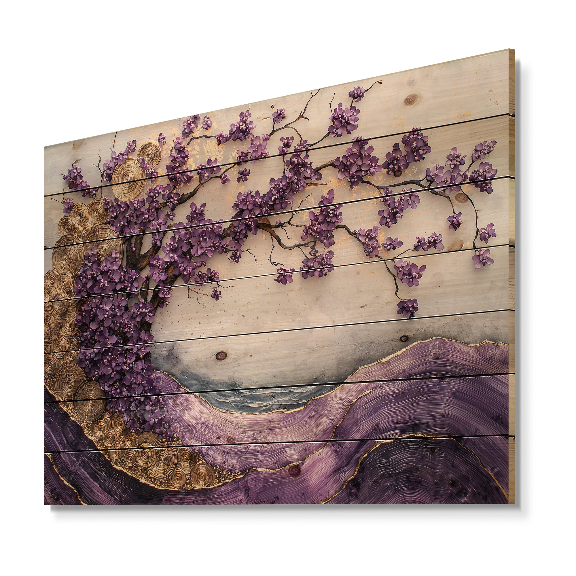 Latitude Run® Cherry Blossoms Tree And Crystal Landscape II - Cherry ...